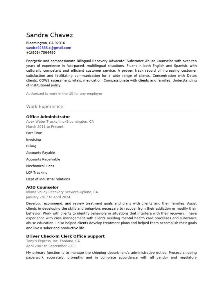 Sandra-Chavez Resume | PDF