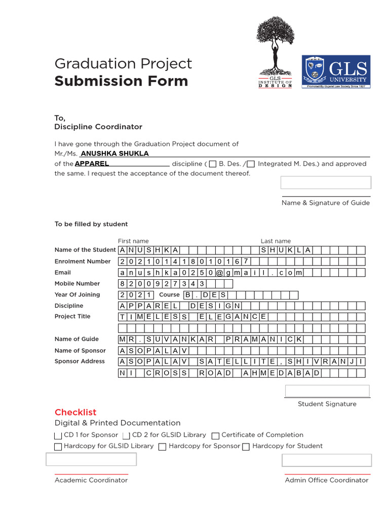 Graduation Project Submission Form | PDF