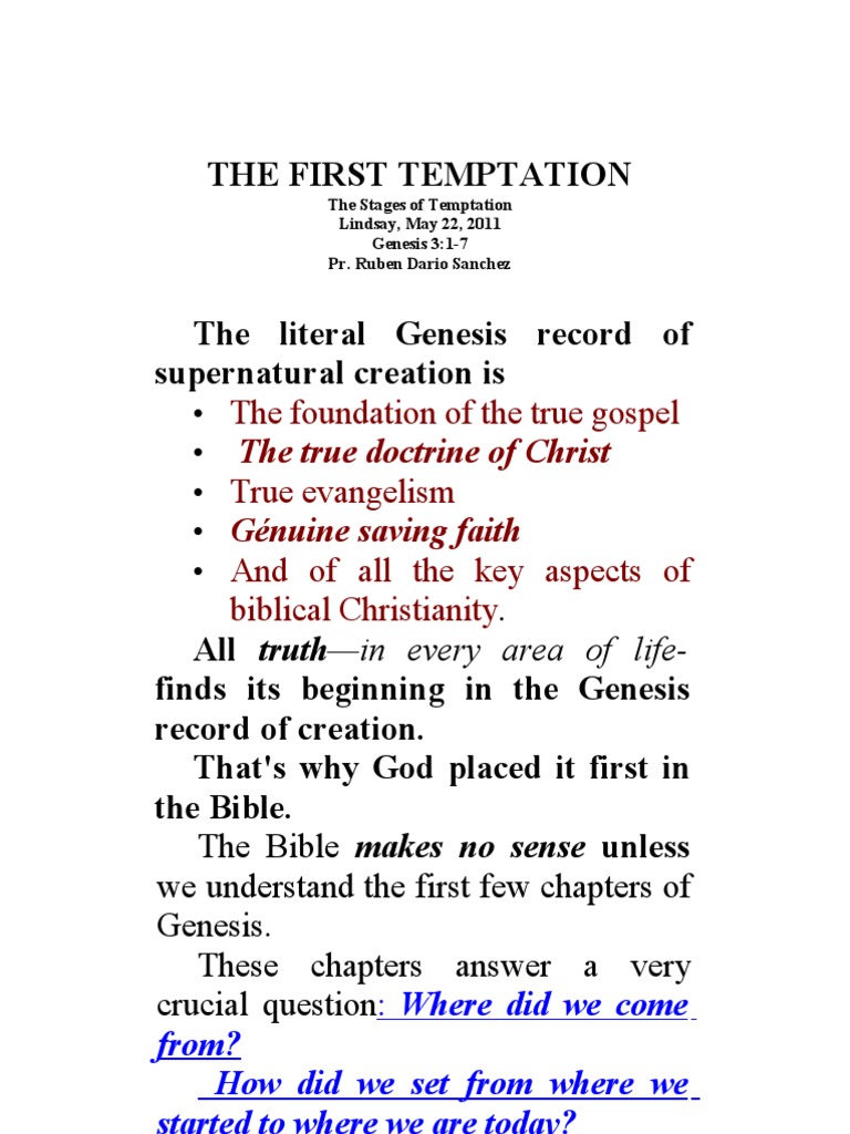 The Stages of Temptation | PDF | Adam And Eve | Devil