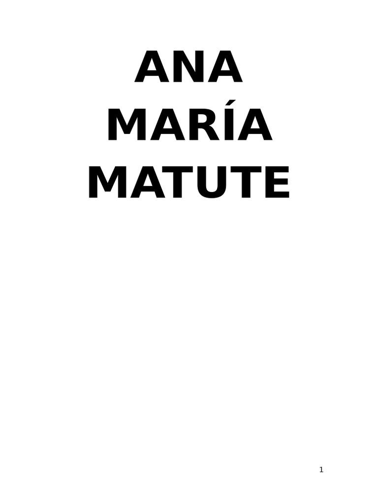 Ana Maria Matute | PDF