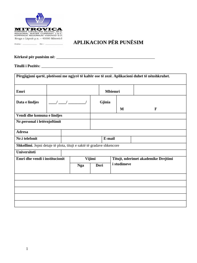 Aplikacion Per Punesim 2024 | PDF