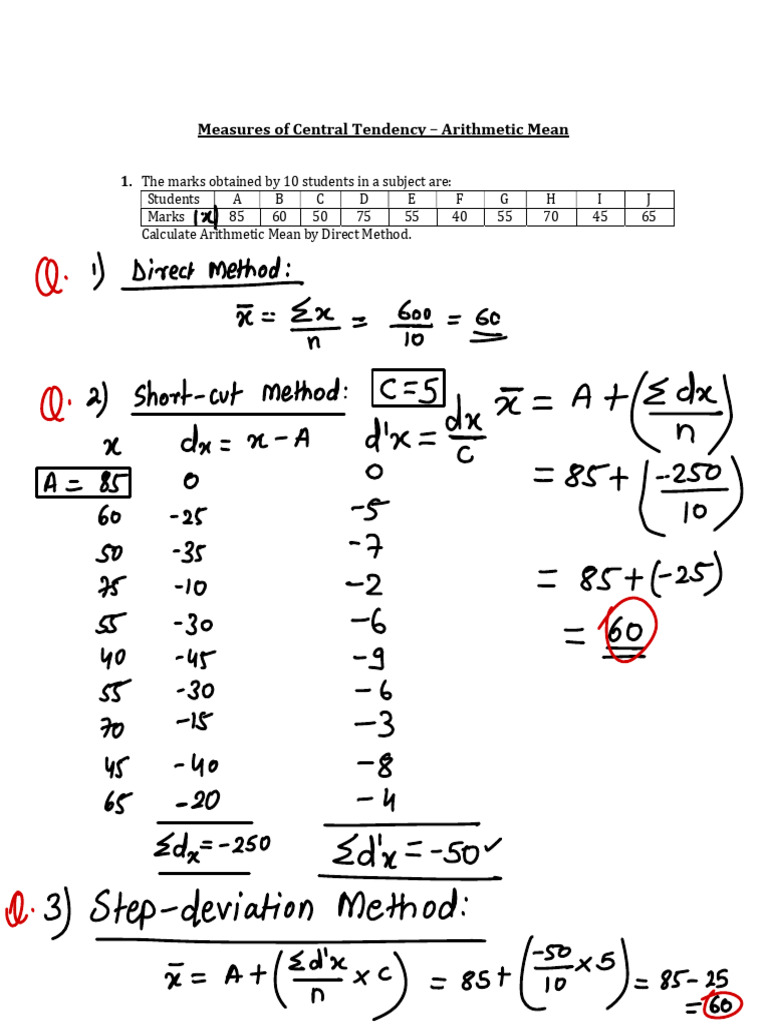 Mean Questions (1) | PDF | Mean | Arithmetic
