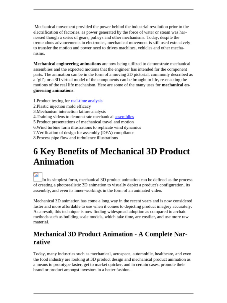 Animation in Engineering | PDF | 3 D Computer Graphics | 3 D Modeling