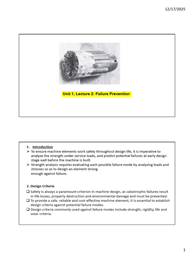 Machine Design: Failure Prevention Criteria | PDF | Strength Of ...