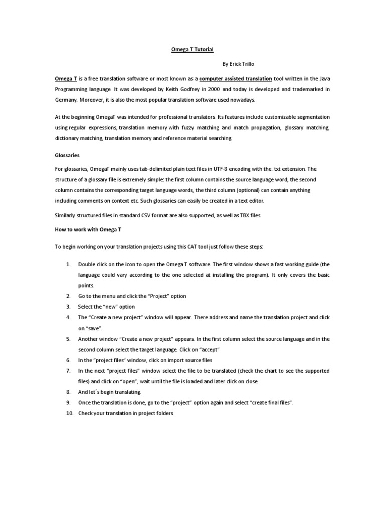 Omega T Tutorial | PDF | Computer File Formats | Computing