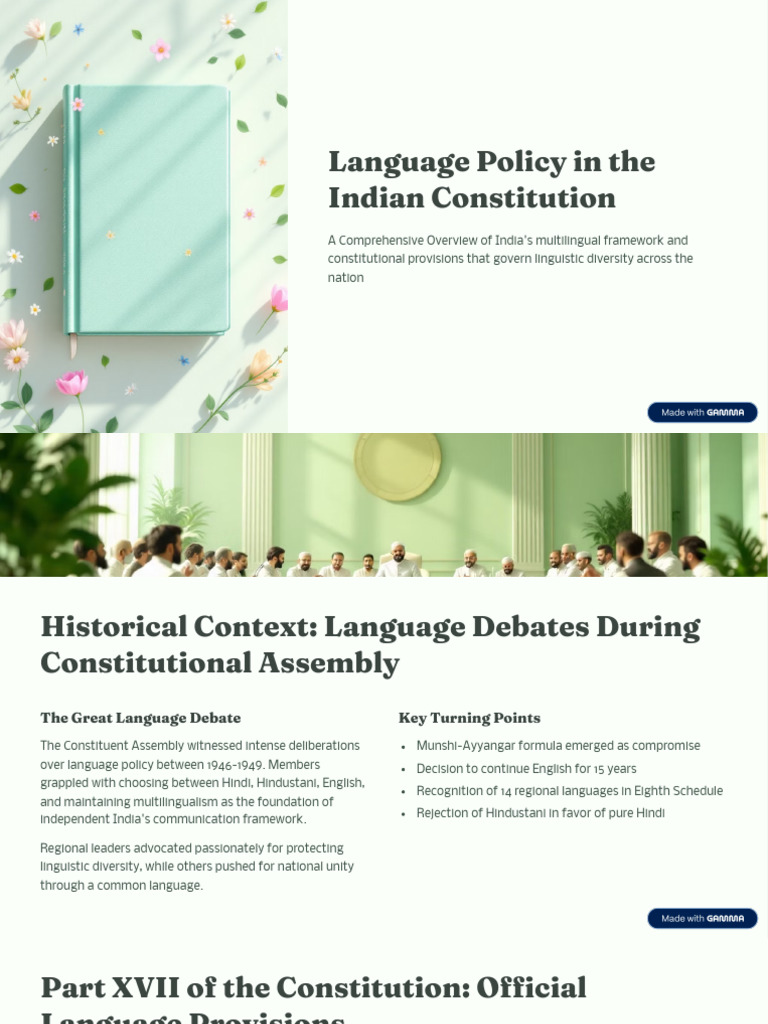 India's Language Policy Overview | PDF | Languages Of India | Linguistics