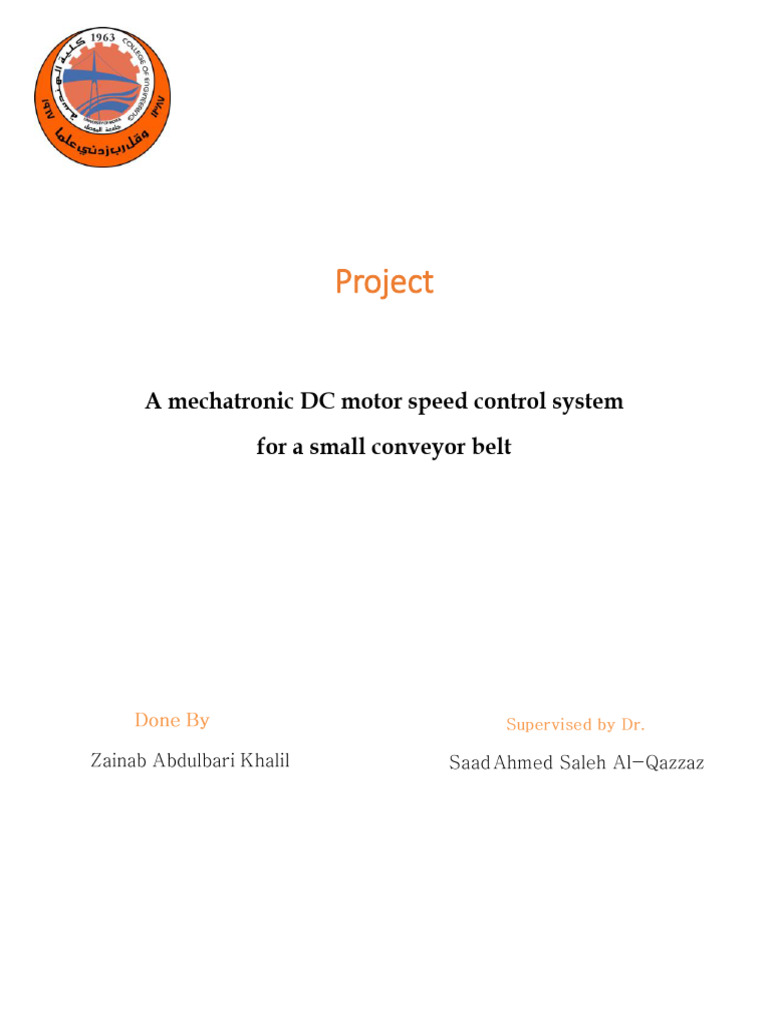 Mechatronic DC Motor Control for Conveyors | PDF | Electric Motor ...
