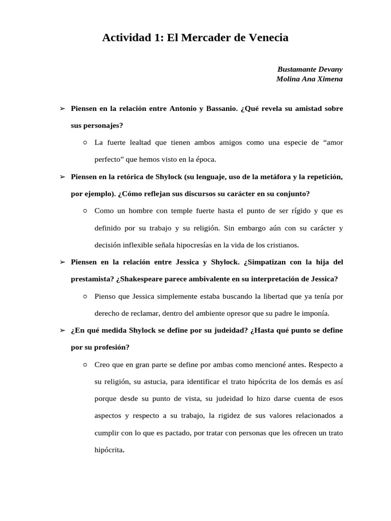 _El Mercader de Venecia | PDF | El mercader de Venecia