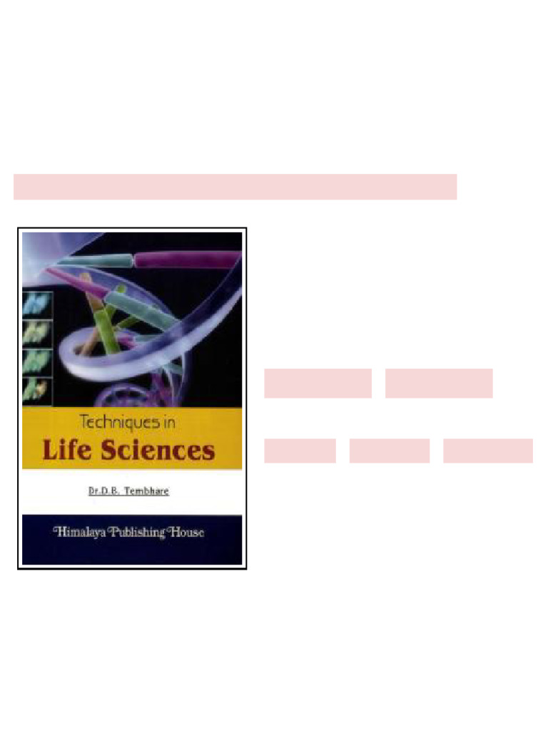 Techniques in Life Sciences 1st Edition D. B. Tembhare - ebook and ...