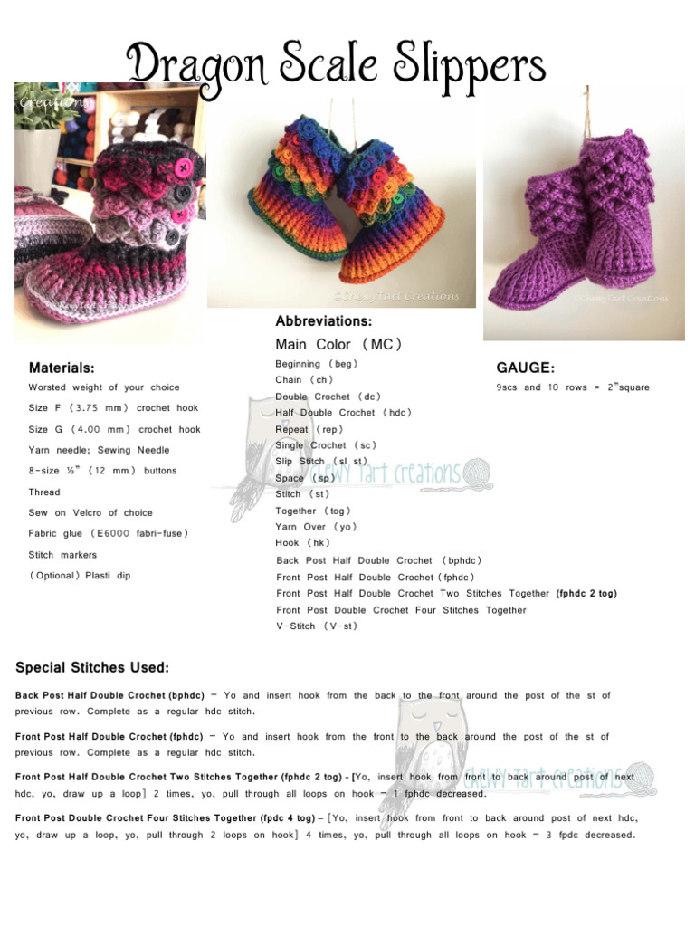 boots dragon scales bought | PDF | Crochet | Needlework