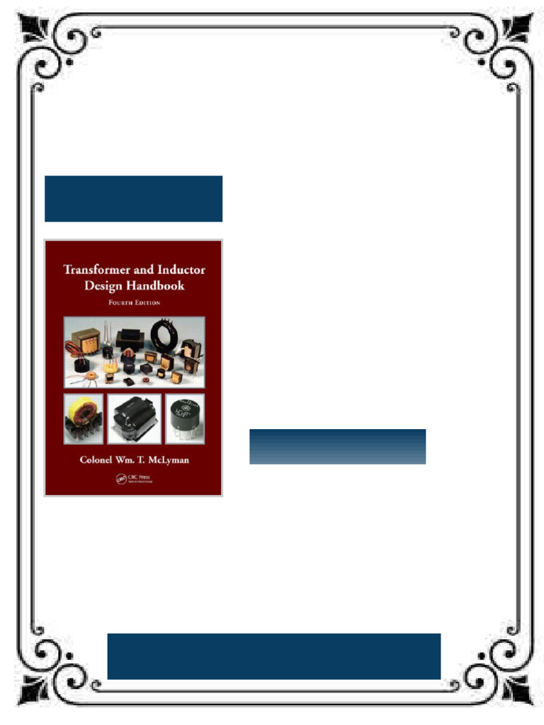 Transformer and Inductor Design Handbook Fourth Edition Colonel Wm. T ...
