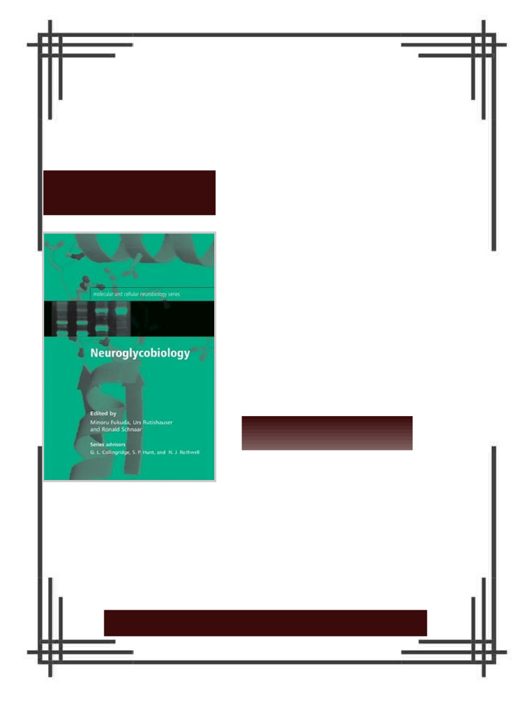 Neuroglycobiology Molecular and Cellular Neurobiology 1 edition Edition ...