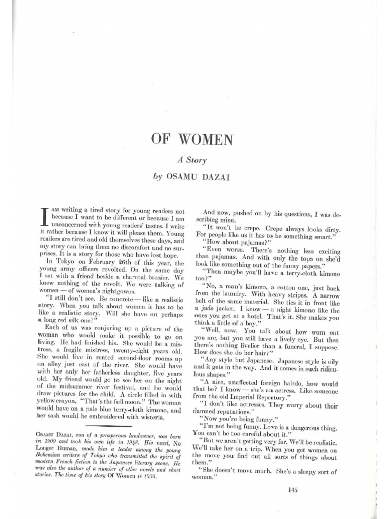 Dazai Osamu - On Women | PDF