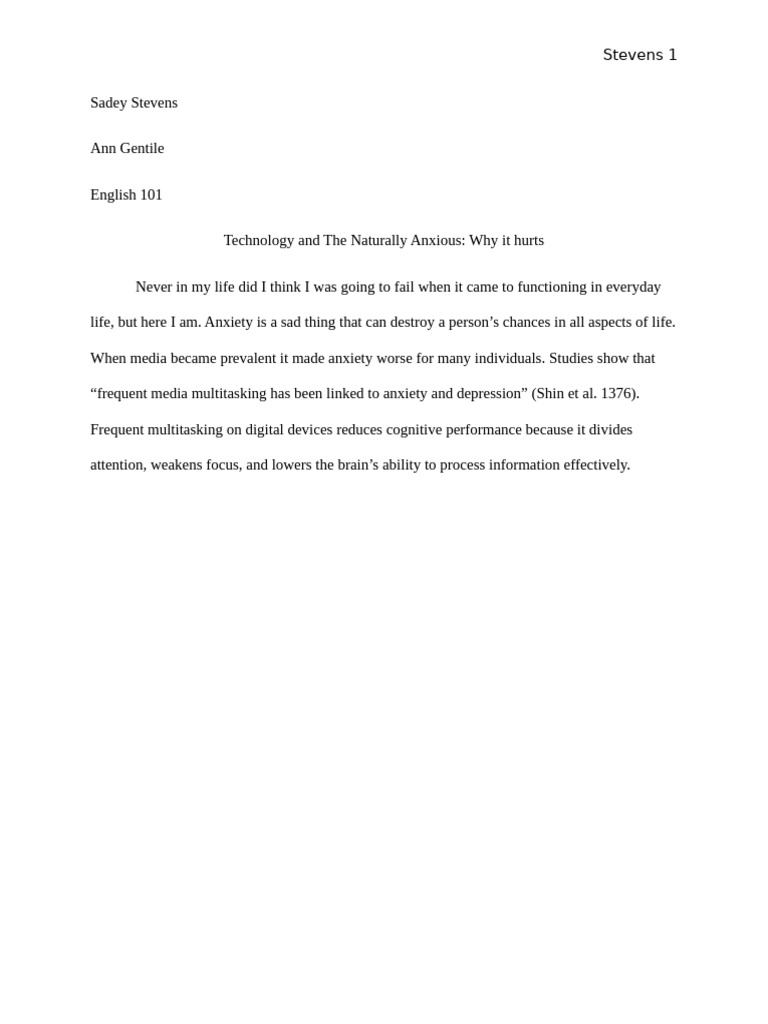 Stevens.argumentive Essay | PDF