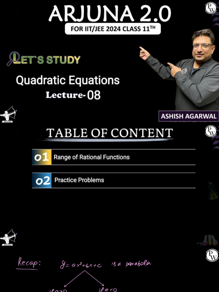 Quadratic Equations 08 _ Class Notes __ (Arjuna JEE 2.0 2023) | PDF