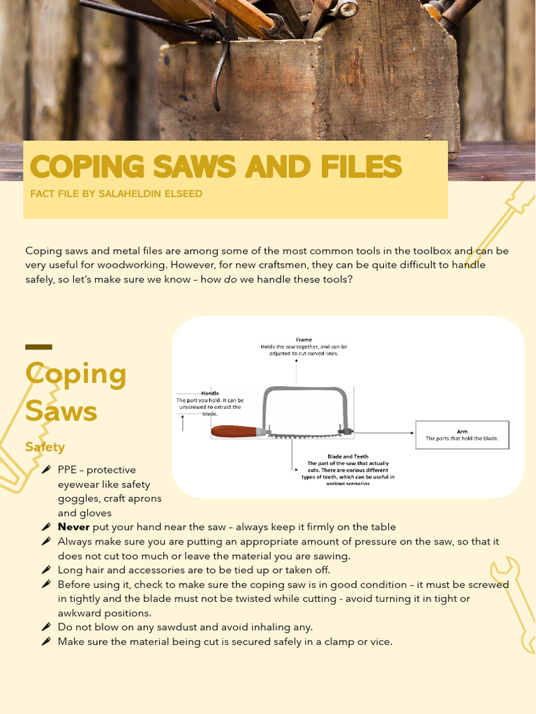 Coping Saw and Metal File Safety Guide | PDF