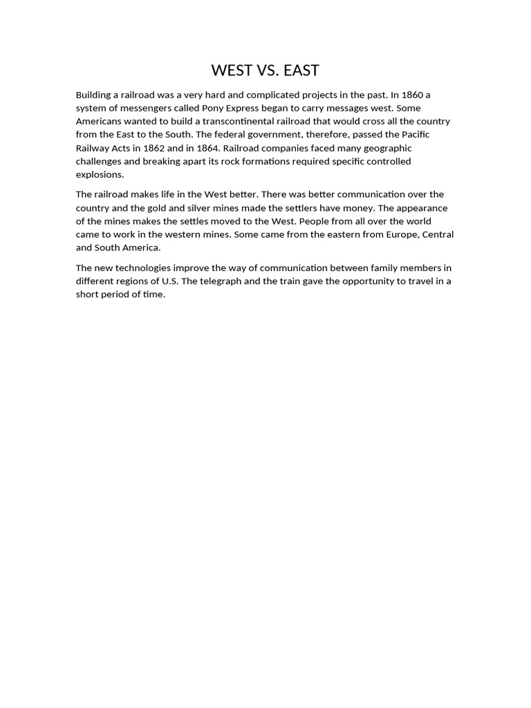 Westward Expansion and the Transcontinental Railroad | PDF