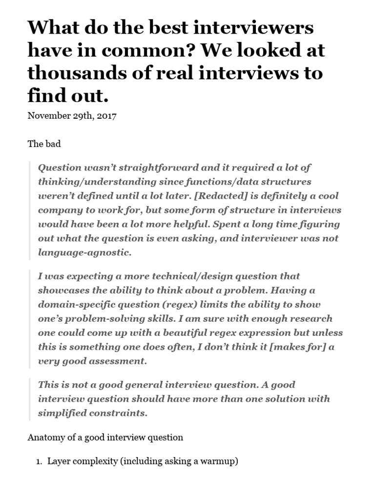 What Do the Best Interviewers Have in Common? We Looked at Thousands of ...