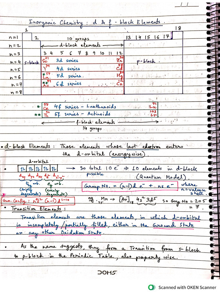D & F Block Elements | PDF