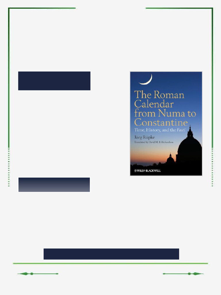 The Roman Calendar from Numa to Constantine Time History and the Fasti ...