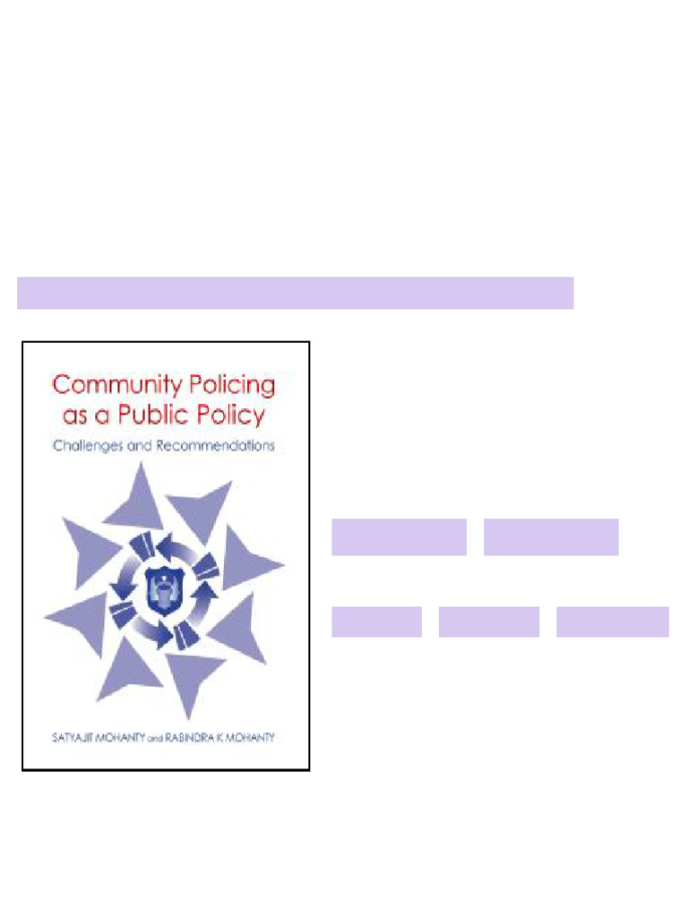 Community Policing as a Public Policy Challenges and Recommendations ...