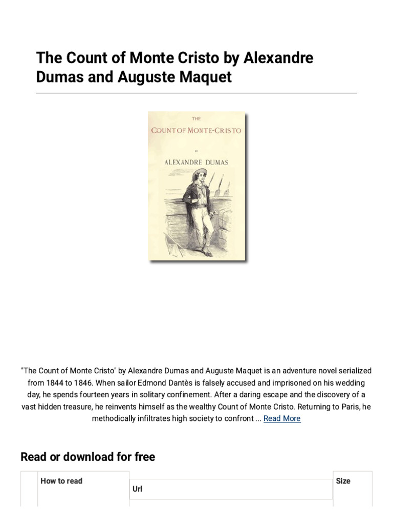 The Count of Monte Cristo Summary | PDF | The Count Of Monte Cristo ...