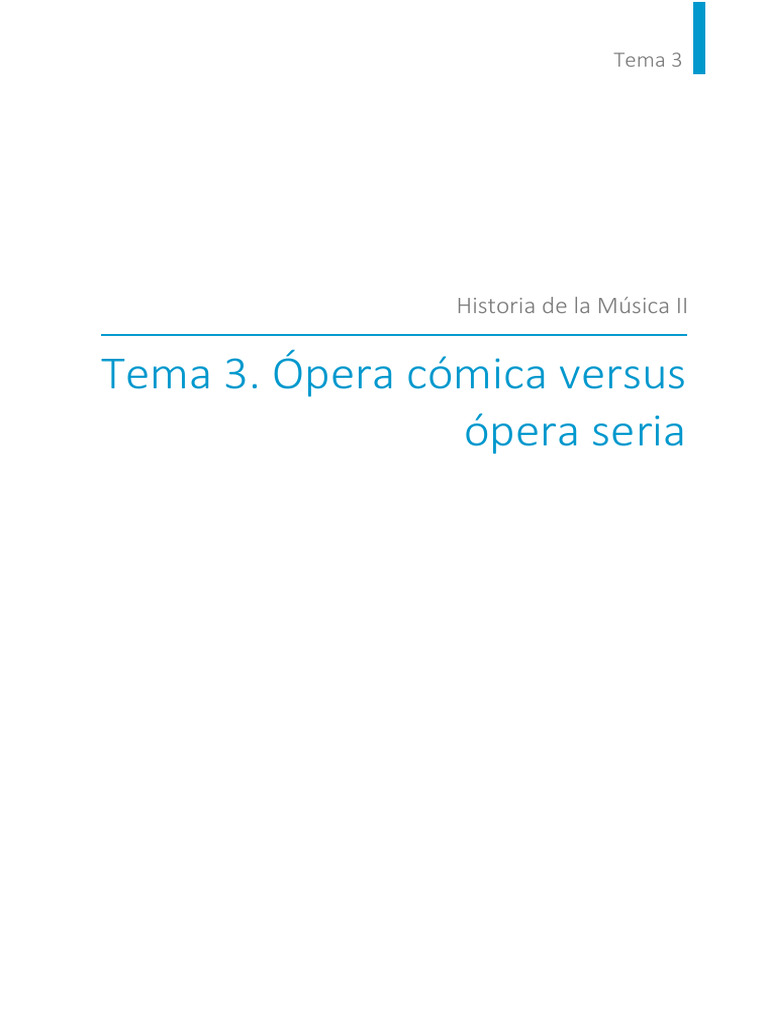 Ópera Cómica vs. Ópera Seria: Claves Históricas | PDF | Ópera | Música ...