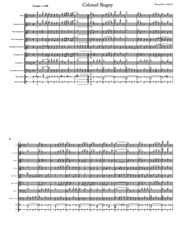 Colonel Bogey Conducteur 1_091441 | PDF | Music Production | Jazz