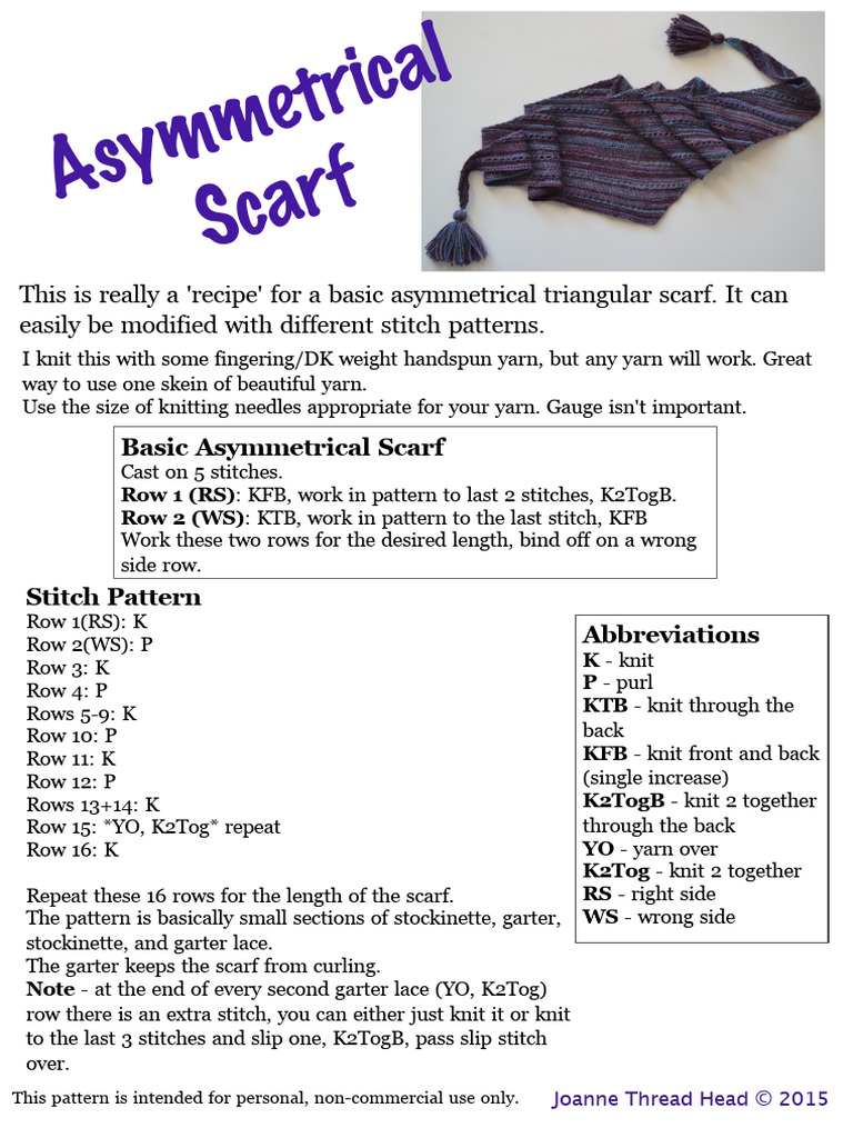 Asymmetrical Scarf | PDF