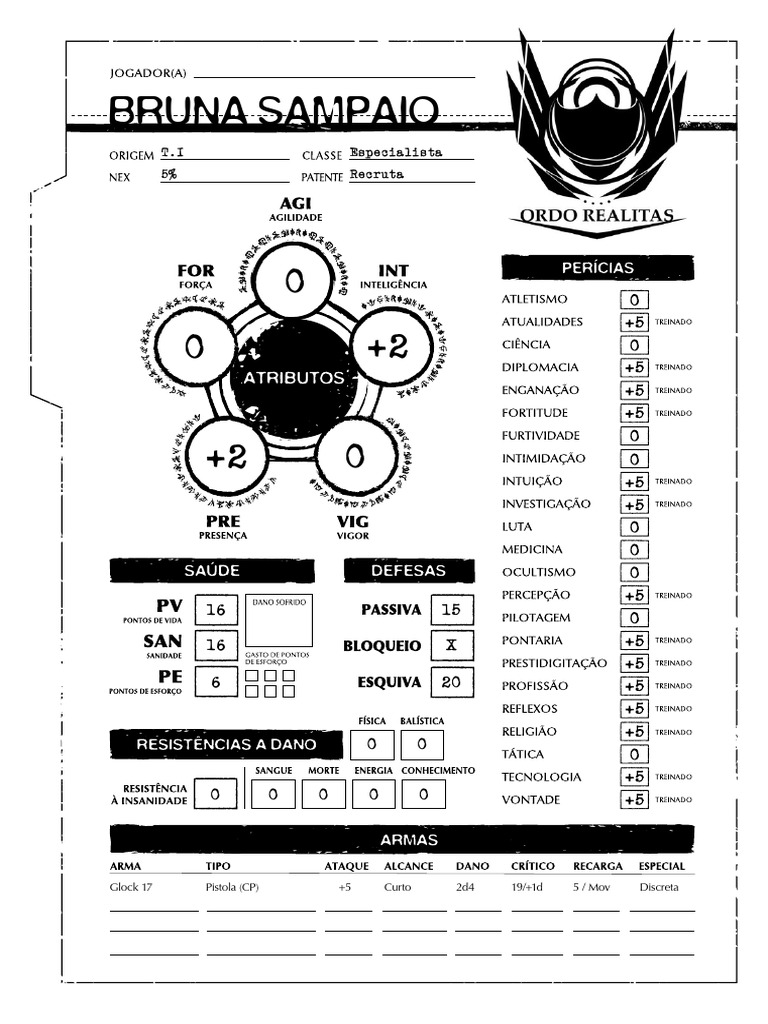 Ficha Da Bruna Sampaio | PDF