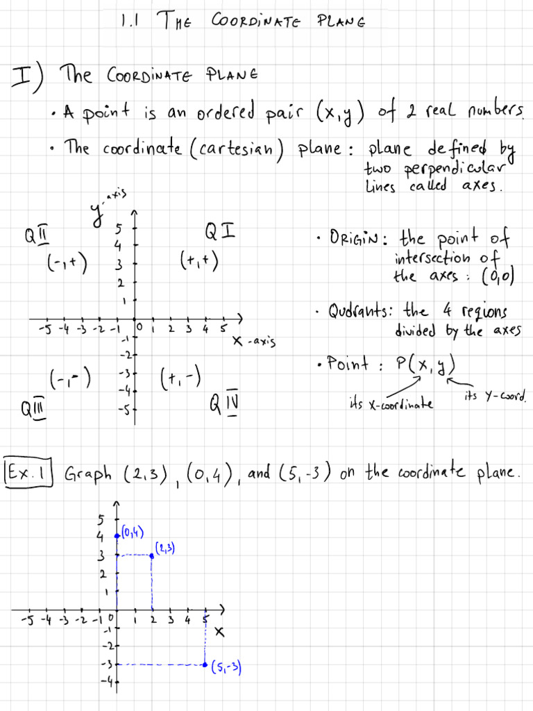 Coordinate Plane and Distance Formulas | PDF | Cartesian Coordinate ...