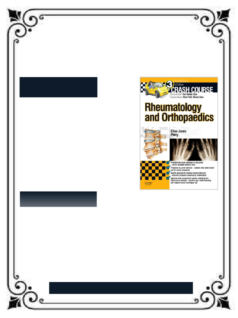 Crash Course Rheumatology and Orthopaedics 3e 3rd Edition Cameron Elias ...