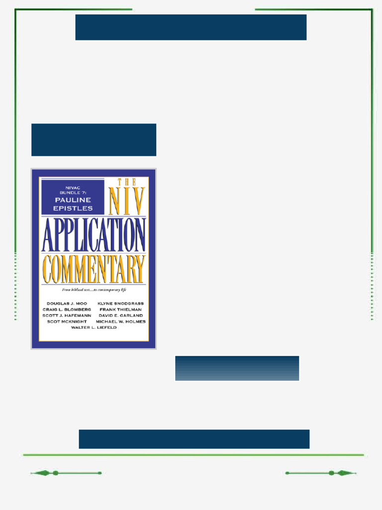 NIVAC Bundle 7 Pauline Epistles 1st Edition Douglas J Moo Craig L ...
