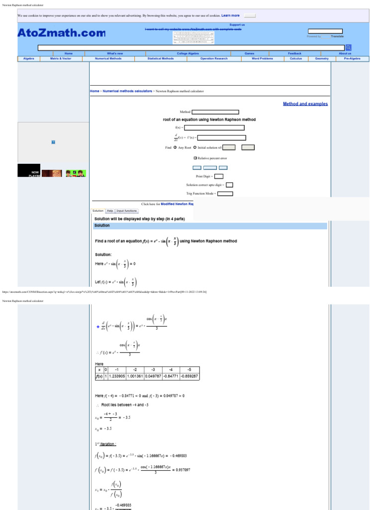 Newton Raphson Method Calculator | PDF