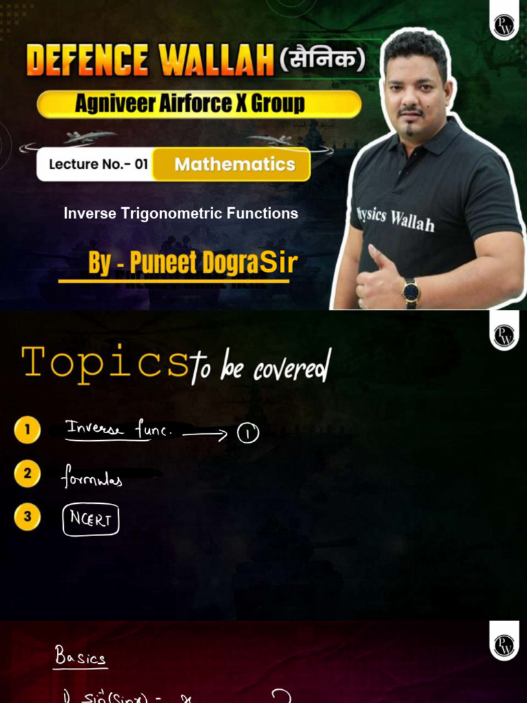 Inverse trigonometry defence one shot | PDF