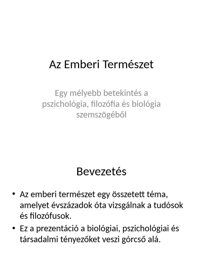 Emberi_Termeszet_Prezentacio | PDF