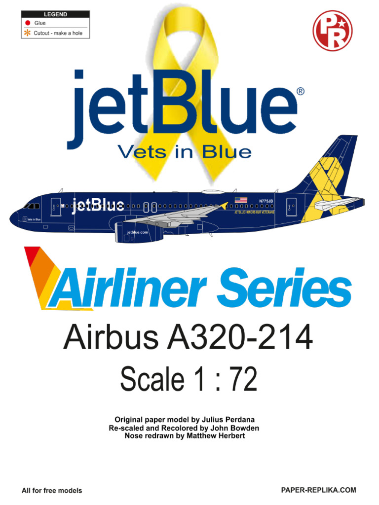 Airbus A320 JetBlue Vents in Blue Papercraft | PDF