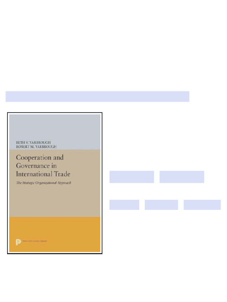 Cooperation and Governance in International Trade The Strategic ...