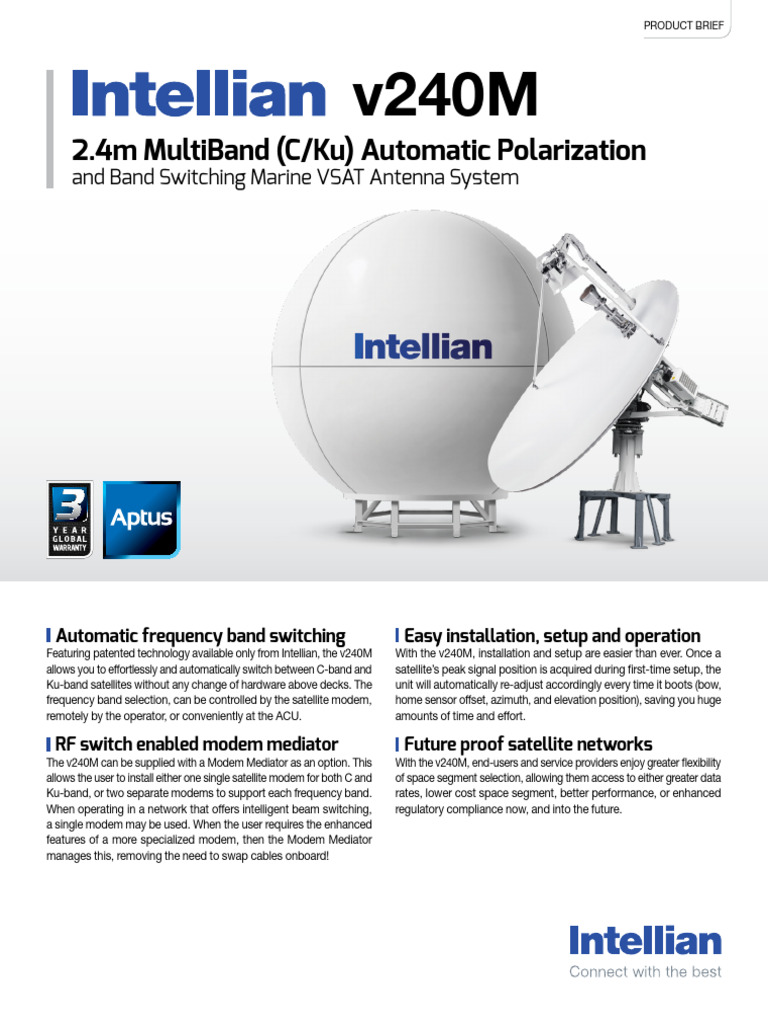 intellian-v240m-brochure | PDF | Antenna (Radio) | Very Small Aperture ...