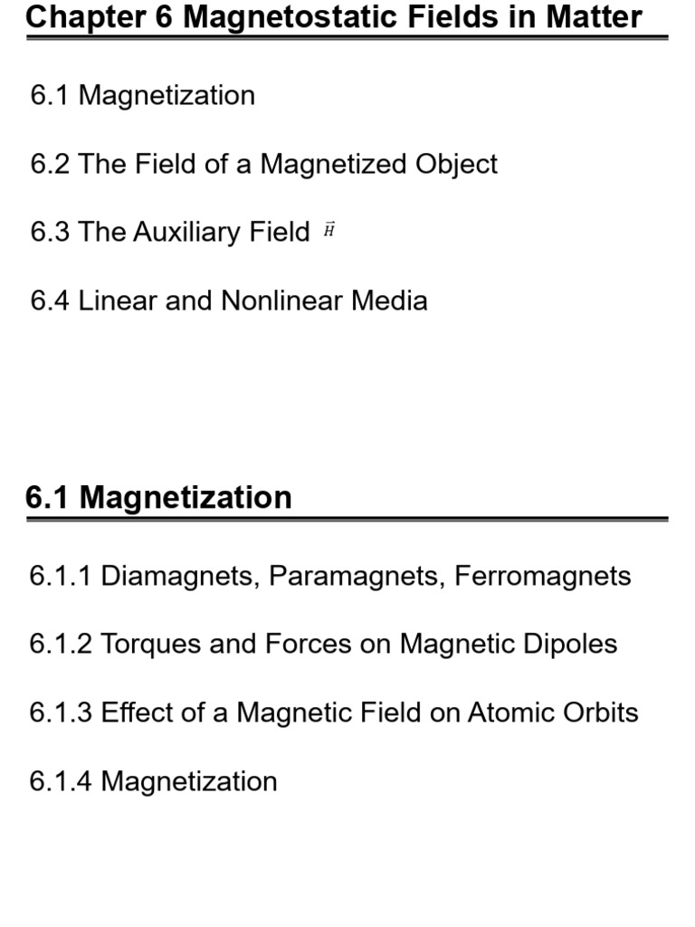 CH6 Magnetostatics fields in matter 2017 version | PDF | Magnetism ...
