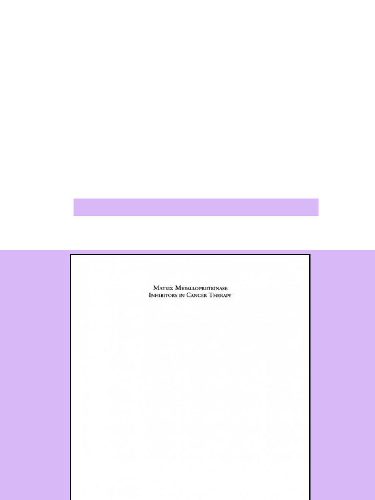 (Ebook) Matrix Metalloproteinase Inhibitors in Cancer Therapy by Mark D ...