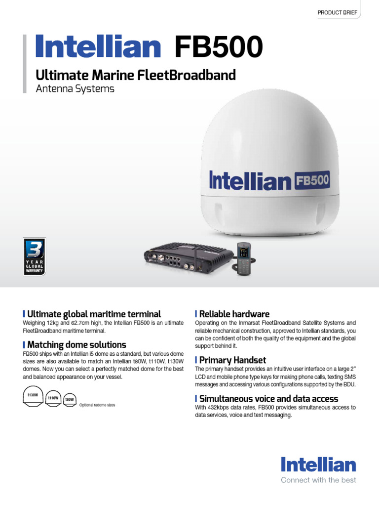 Intellian fb500 Brochure | PDF | Telephone | Computing