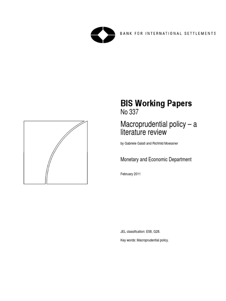 BIS Working Papers: Macroprudential Policy - A Literature Review | PDF ...