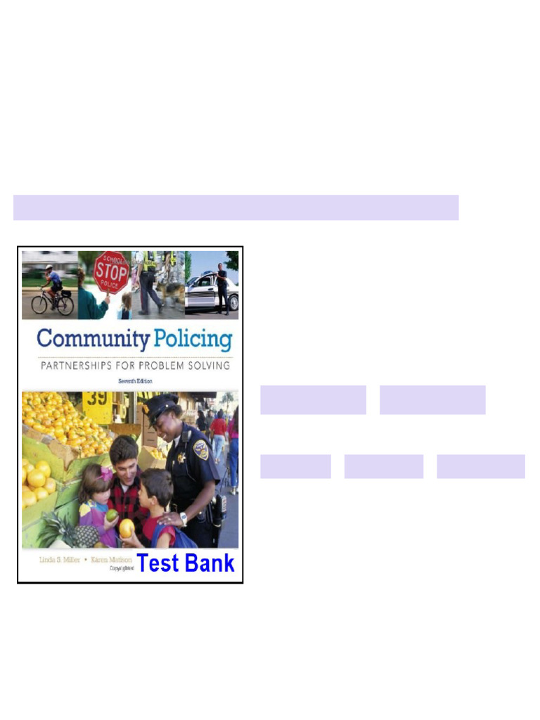 Community Policing Partnerships for Problem Solving 7th Edition Miller ...