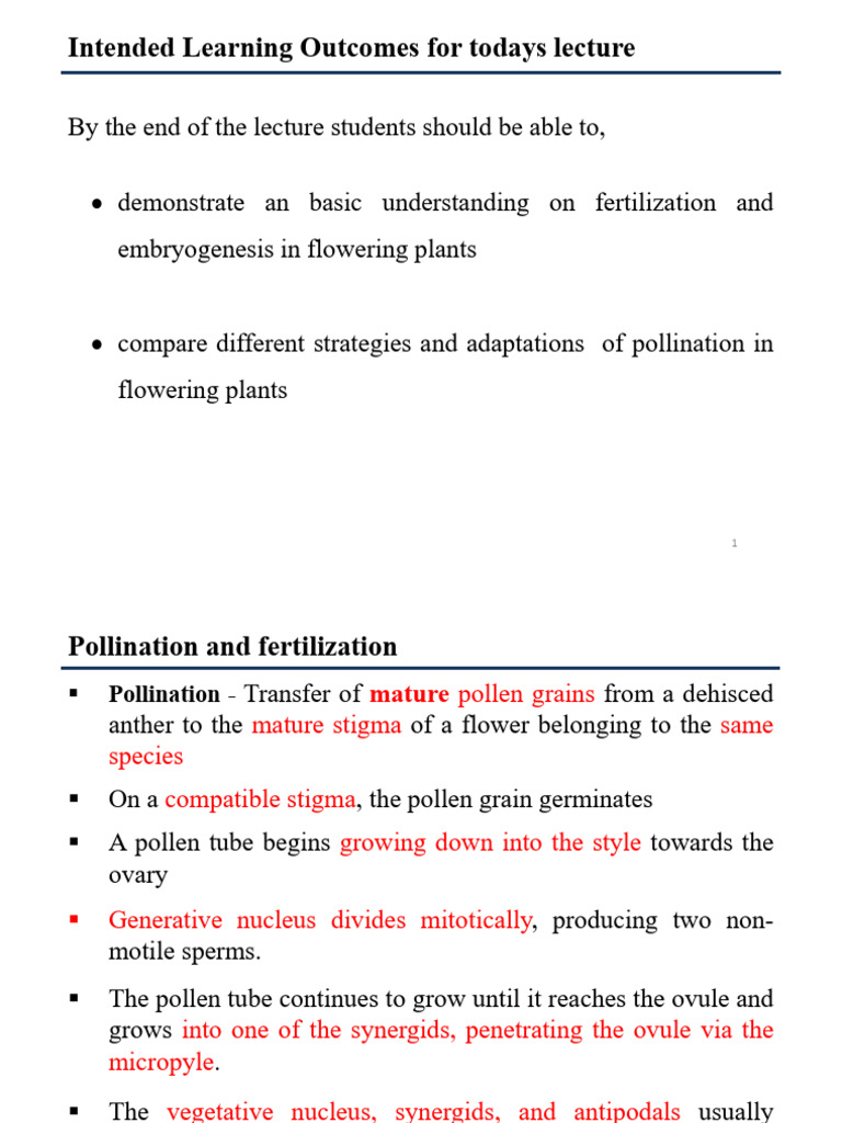3-Plant Development - Pollination and fertilization | PDF ...