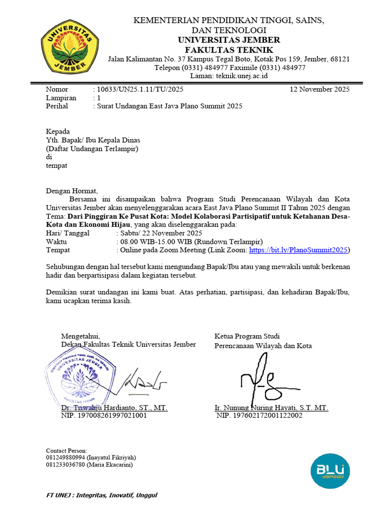 Undangan East Java Plano Summit 2025 | PDF