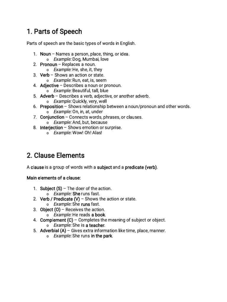 Generic Open Elective English Sem I Ans II | PDF | Phrase | Clause