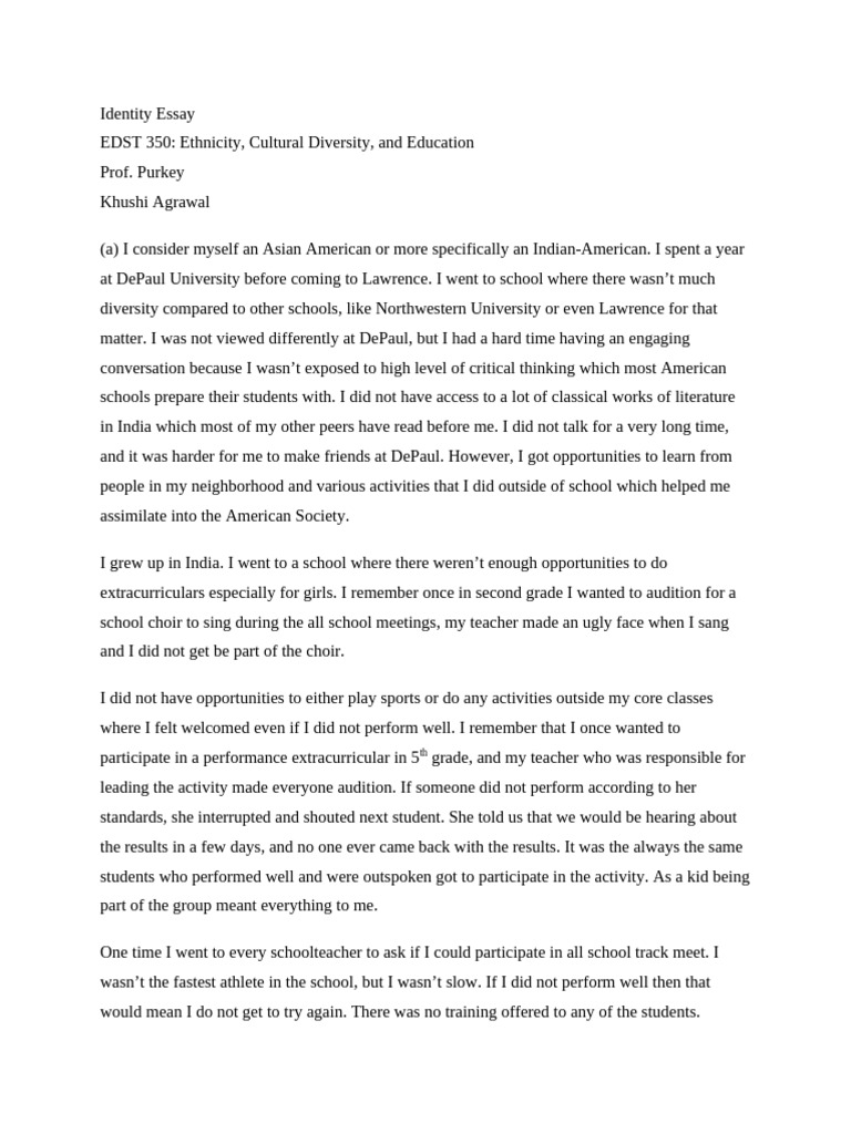Identity Essay | PDF