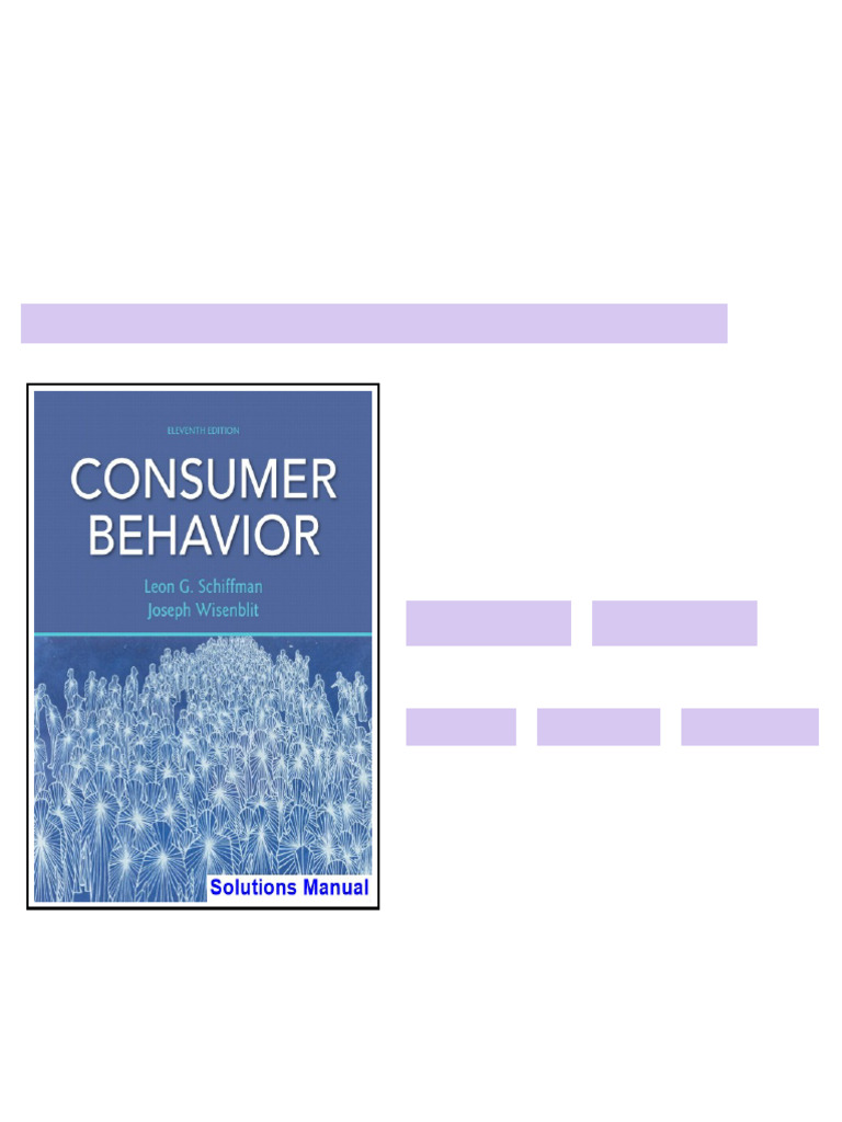 Consumer Behavior 11th Edition Schiffman Solutions Manual - test bank ...
