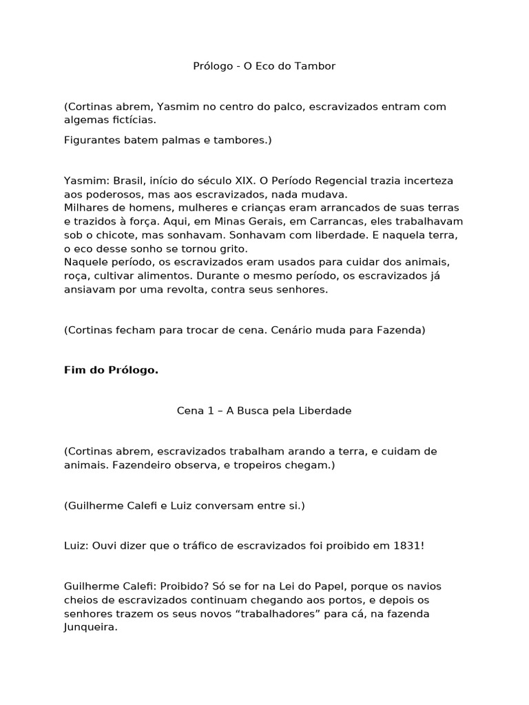 Revolta dos Carrancas: Luta por Liberdade | PDF | Escravidão | Liberdade